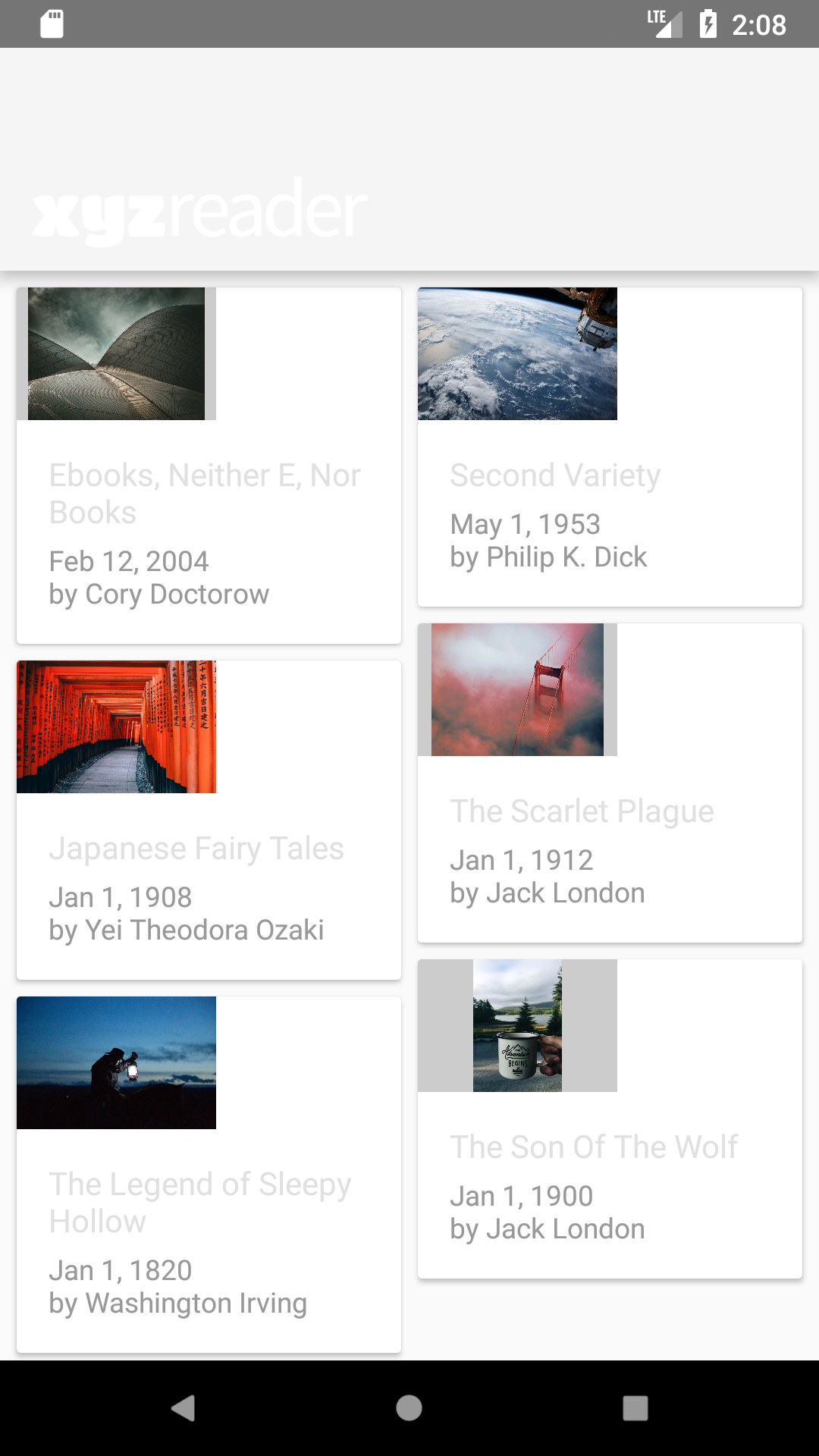 GitHub - bruno78/xyz-reader: Application/exercise to implement Material Design